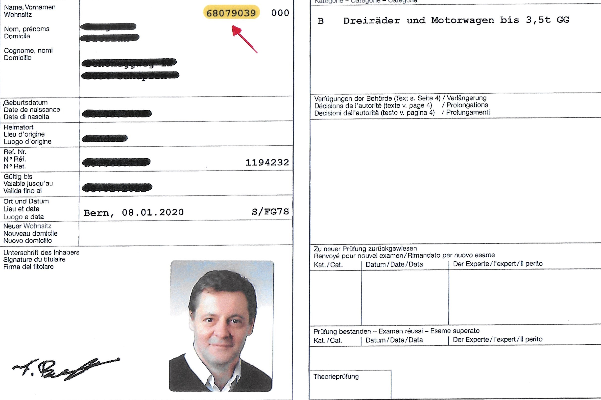 Ausweisnummern - Fahrschule Learn-Drive Bern