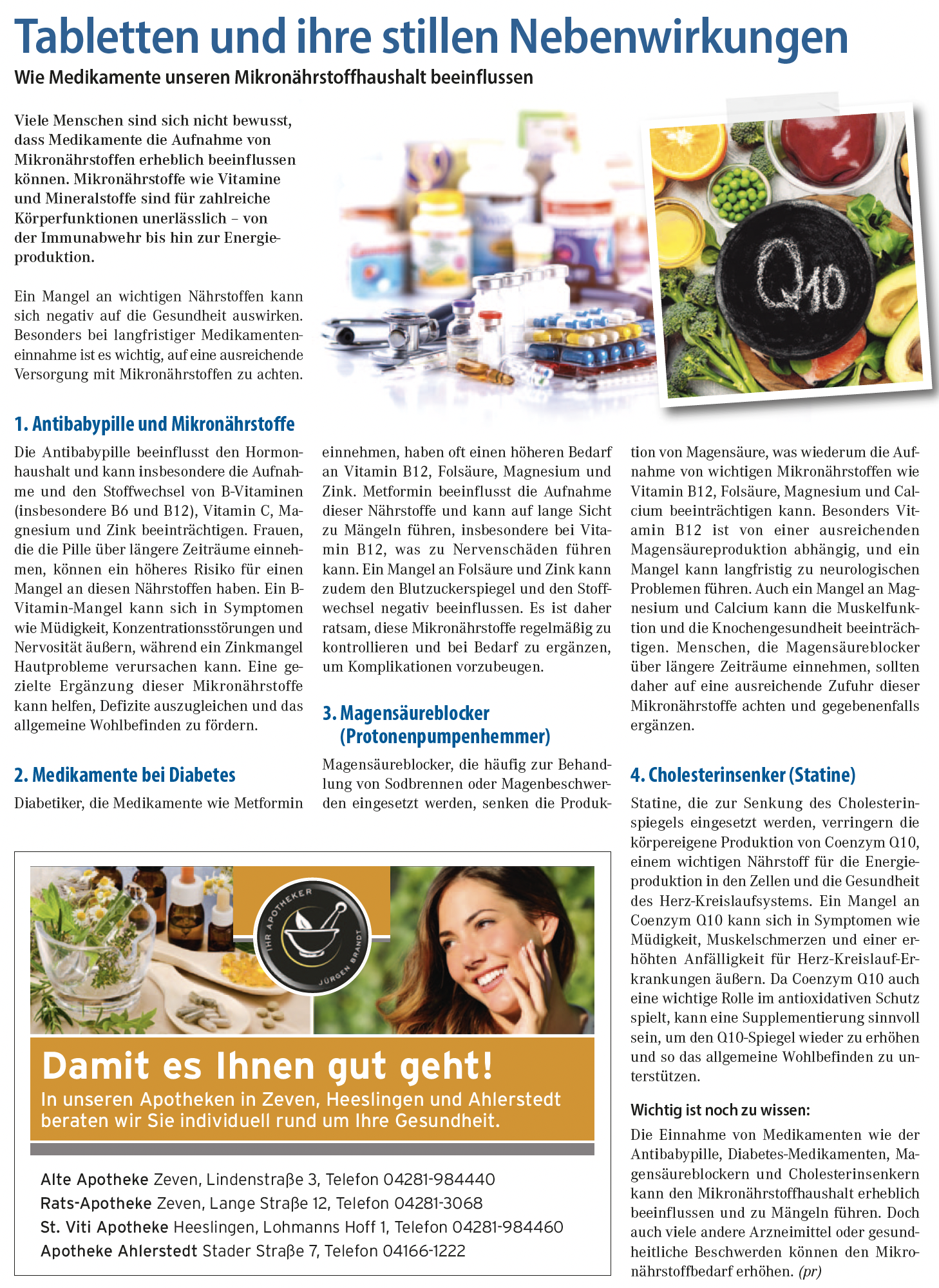 Tabletten und ihre stillen Nebenwirkungen