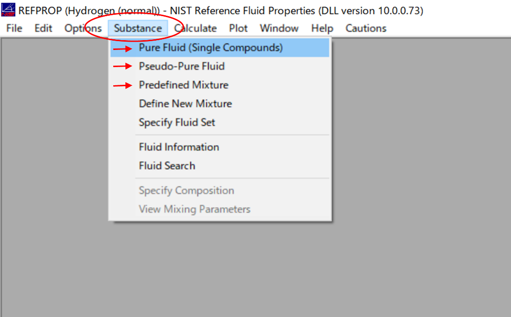基本操作 - REFPROPの紹介