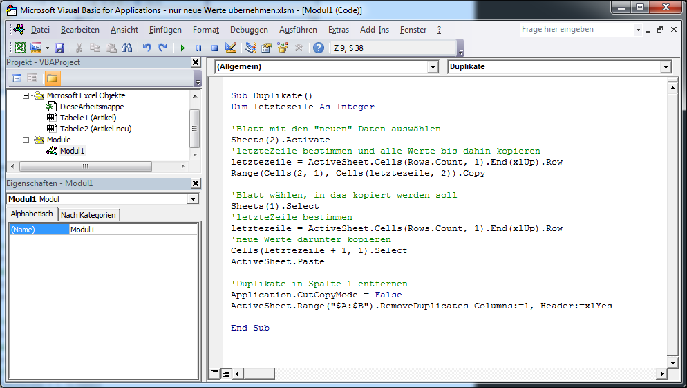 Duplikate Entfernen Vba Excel Infode Alles Rund Um Excel