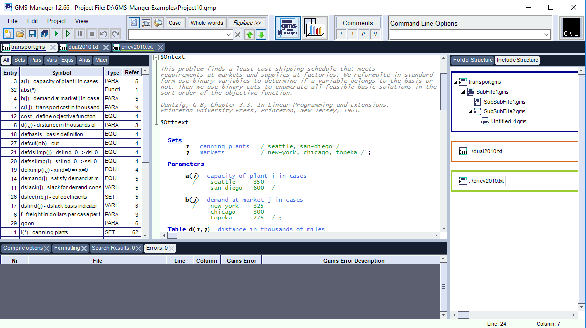 The modern GAMS-IDE for Windows, Linux and Mac - GMS-Manager