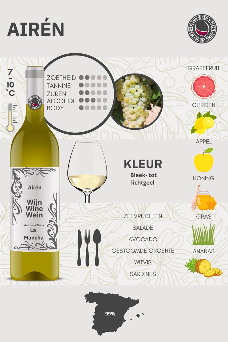 Wat is Airen? Wijn Guide + Infographic - Wijn Wine Wein