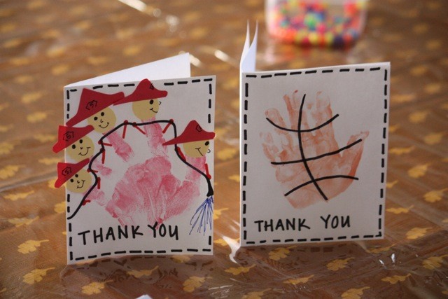 Handprint Thank You Cards - Mac Family's Athletes in Action Website