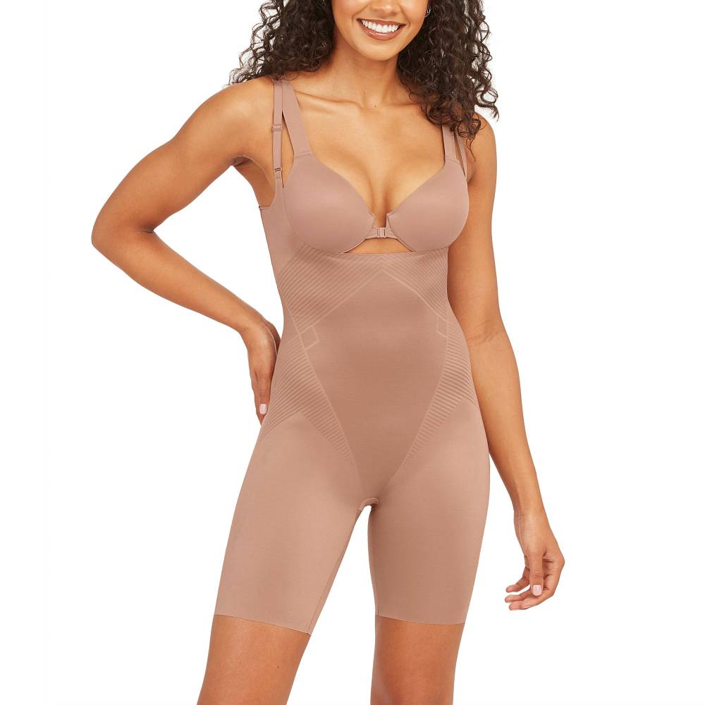 Spanx Thinstincts 2 0 Open Bust Mid Thigh Bodysuit Marie Jo Und