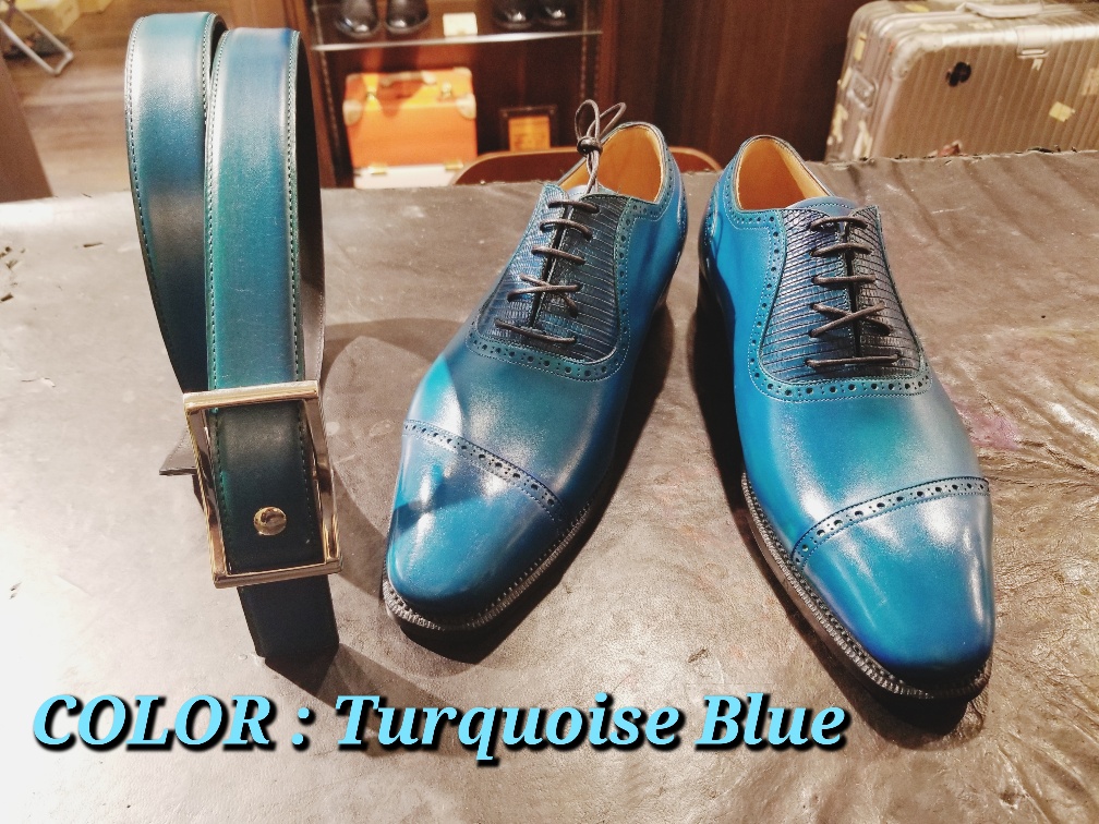 爽やかに!Turquoise Blue(ターコイズブルー)オーダーシューズ 爽やかに!Turquoise Blue(ターコイズブルー)オーダーシューズ