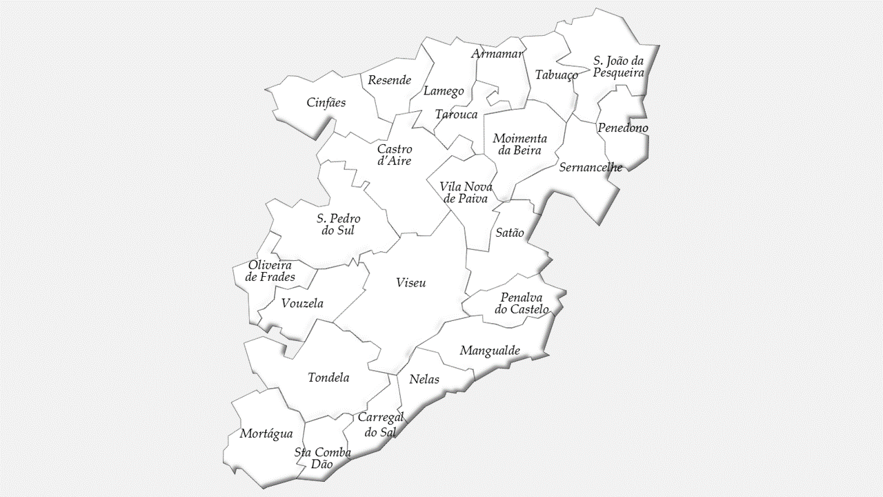 OS CONCELHOS DO DISTRITO DE VISEU - Evolução da População