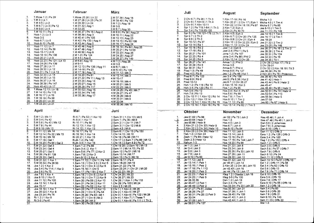 Bibelleseplan - Chronologisch - bibellesetippss Webseite!