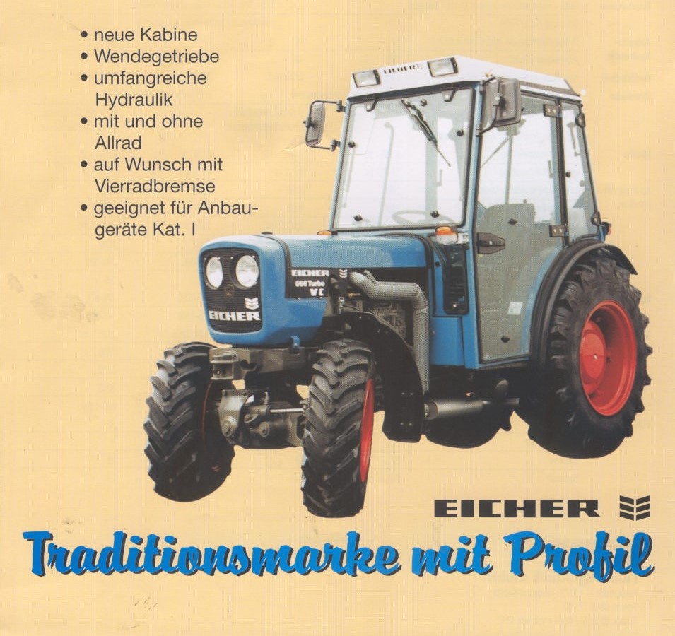 Eicher Schmalspurtraktoren - Technische Daten - tractorbook.de