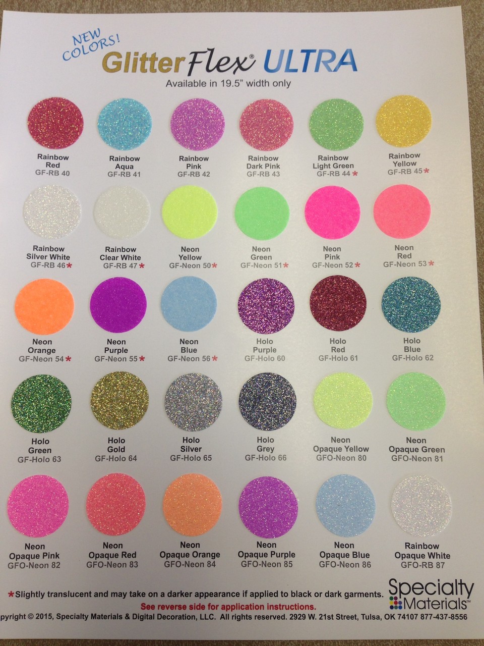 Glitter Flex ULTRA *New Colors - Great Lakes Graphic Supply