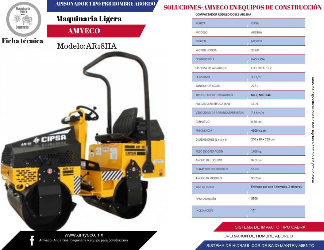 Compactador de rodillo doble CIPSA articulado operador a bordo de 91 cm ...