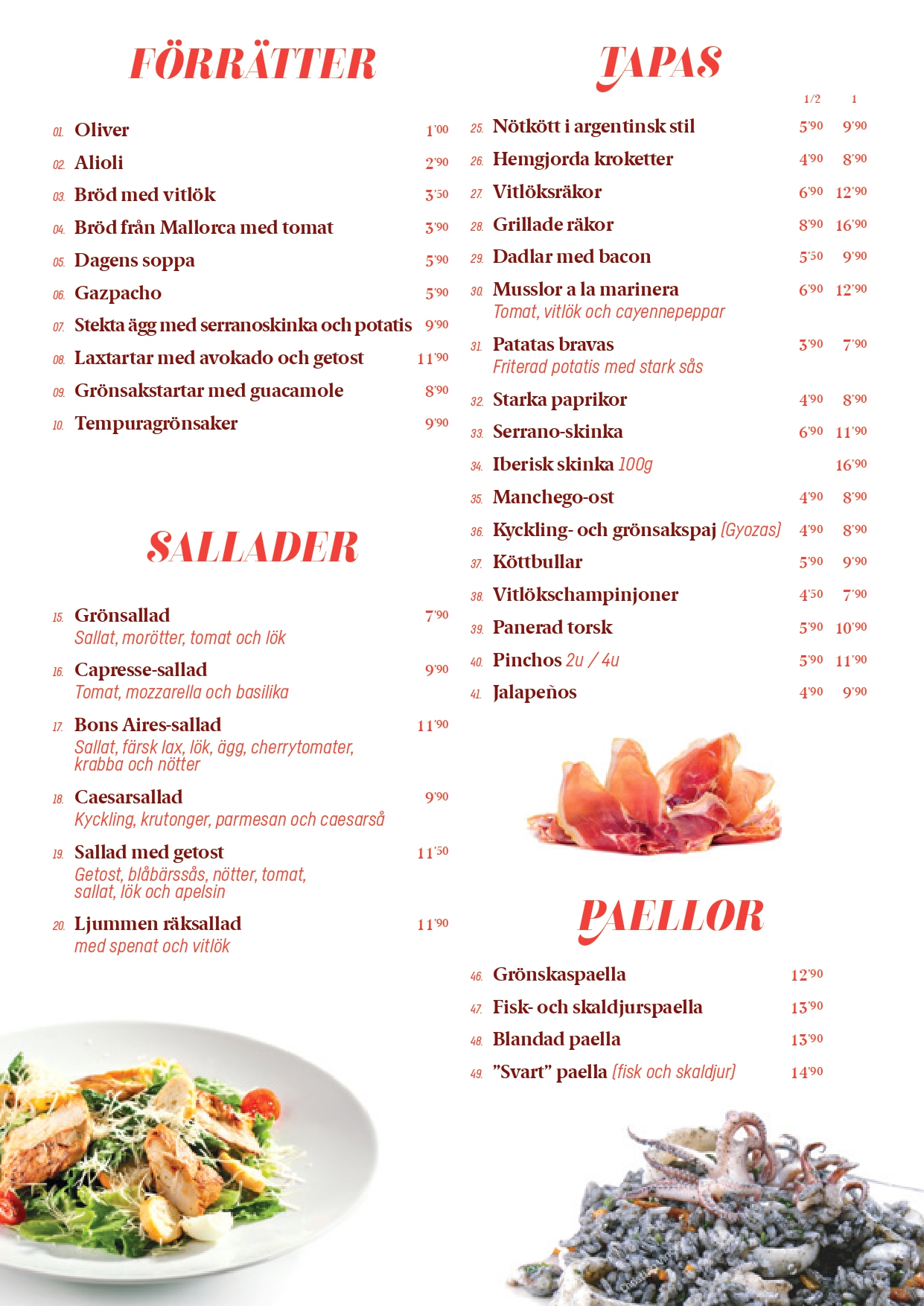 Swedish Menu - bonsaires