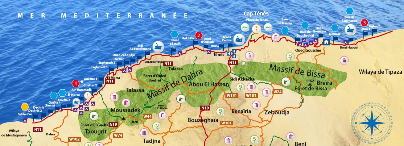 Wilaya de Chlef - Site de plages d'Algérie