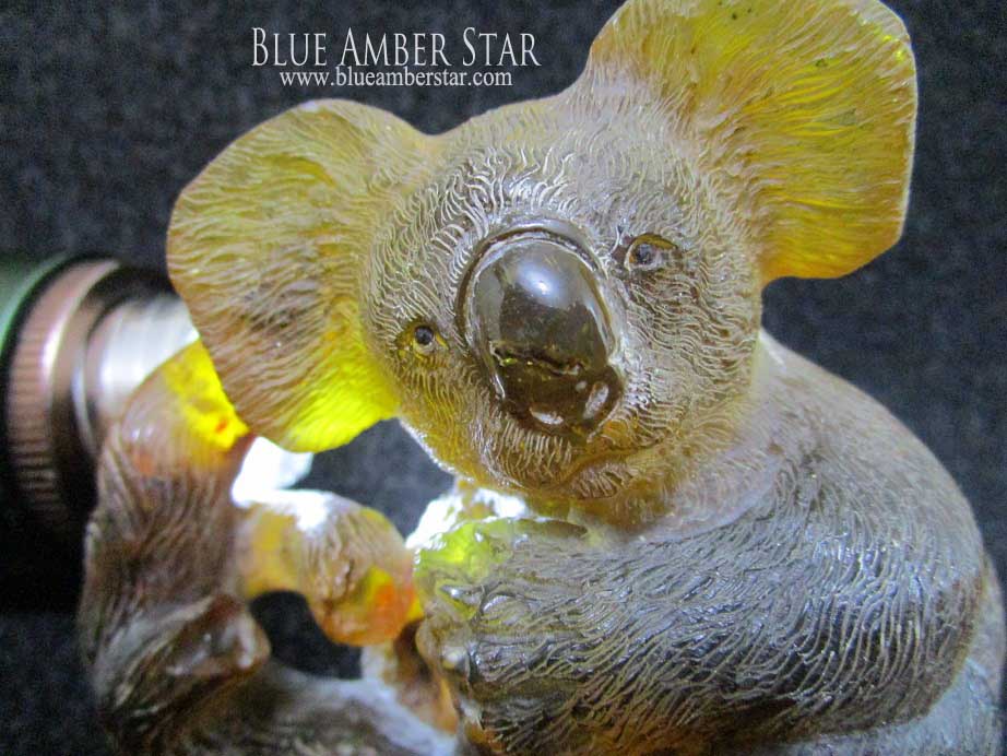 Amber Carvings, Sculptures - Larimar and Blue Amber