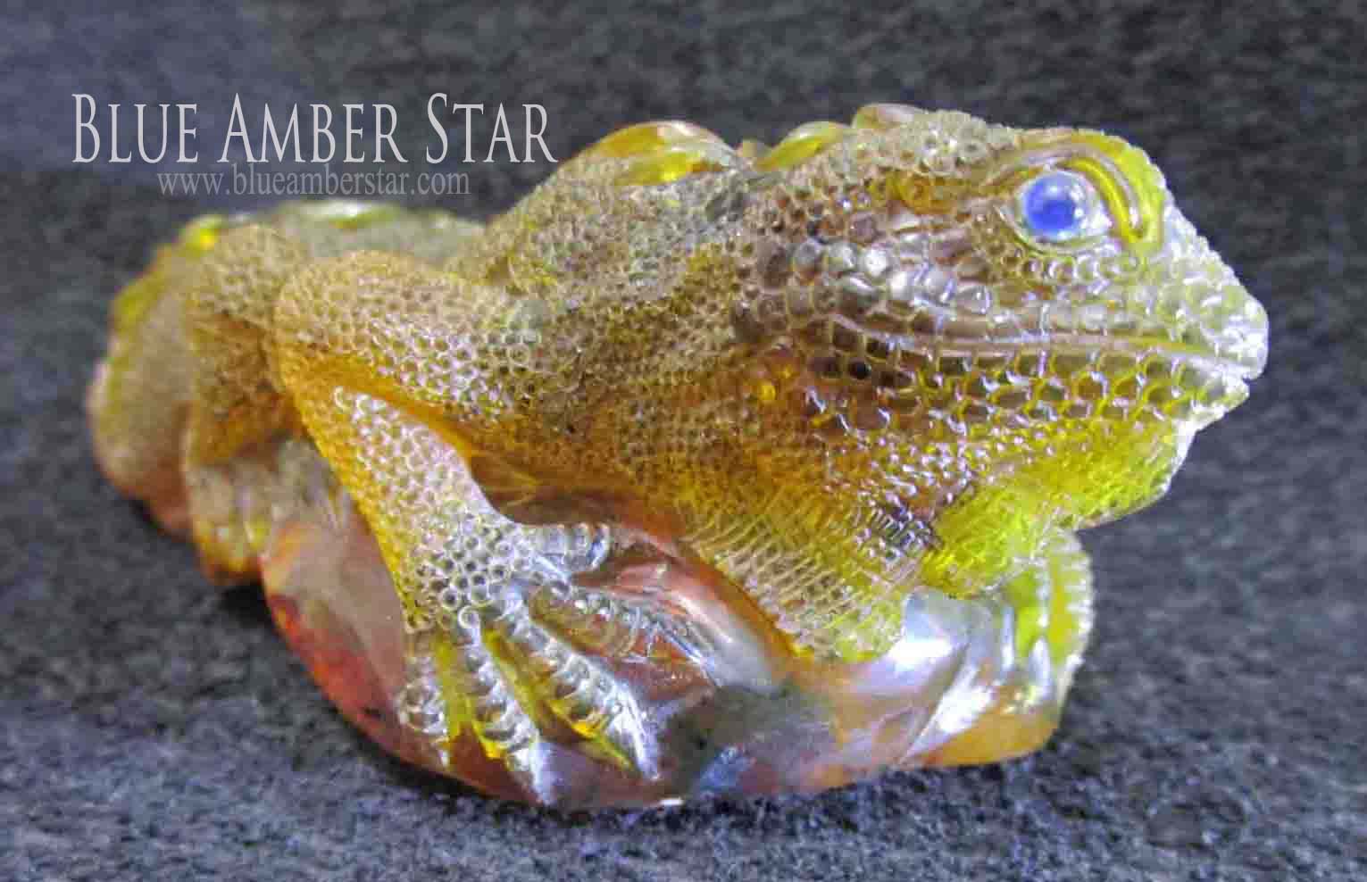 Amber Carvings, Sculptures - Larimar and Blue Amber