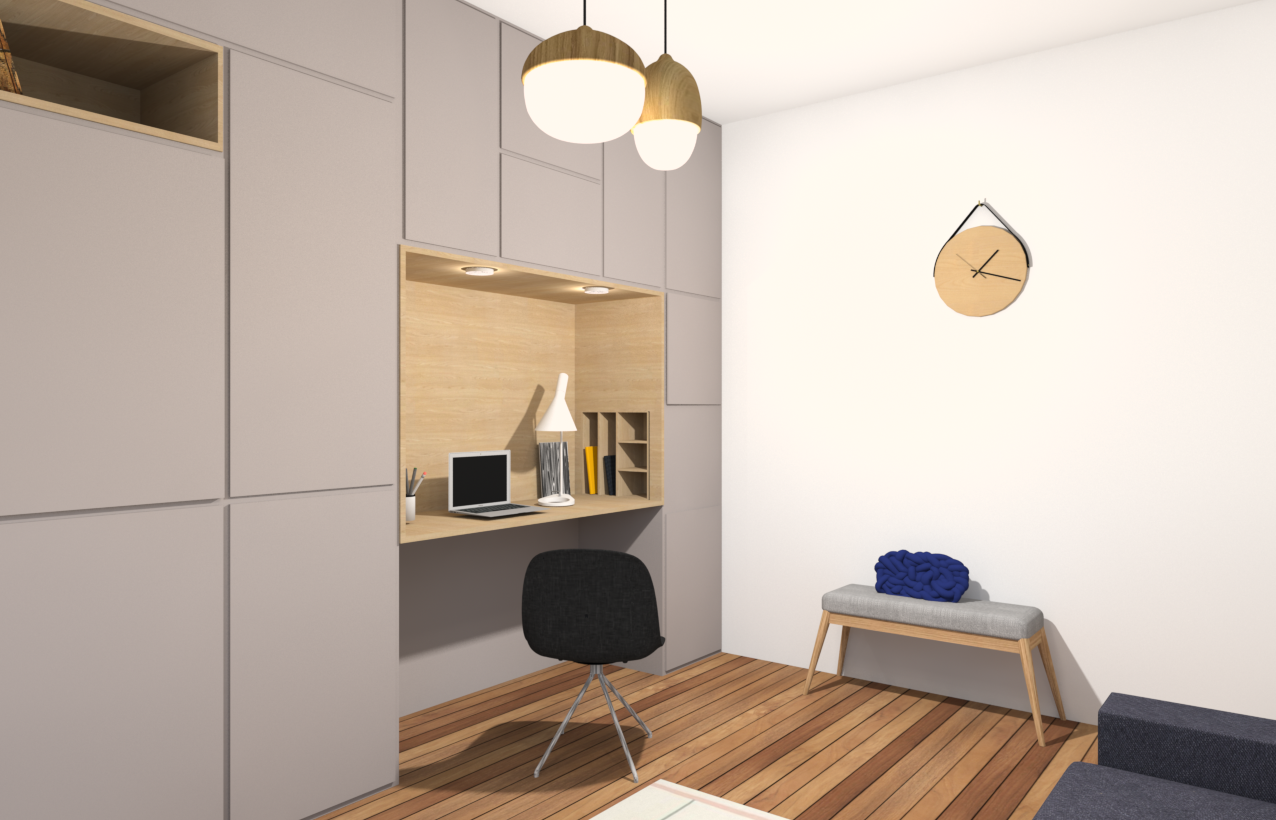 Mur de rangements avec bureau intégré - Ma Jolie Maison, architecture d ...