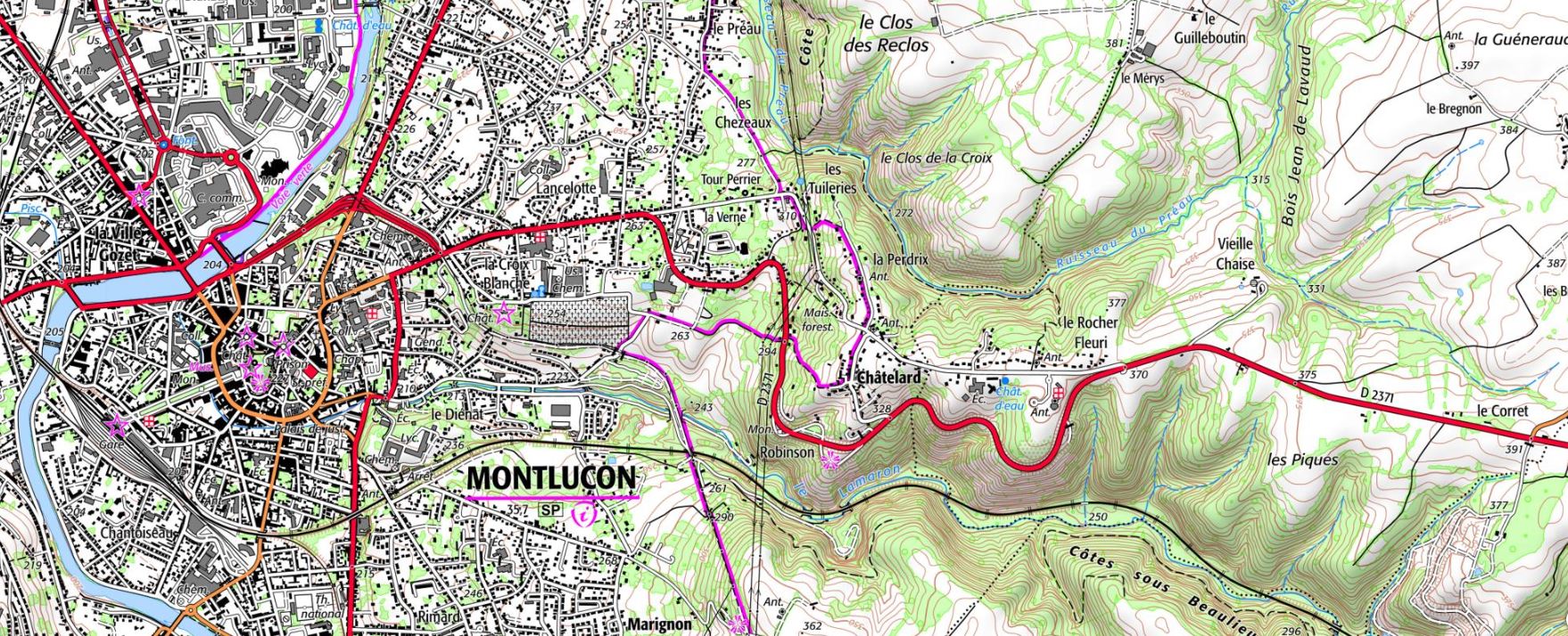 Cartographie - randonnée montlucon