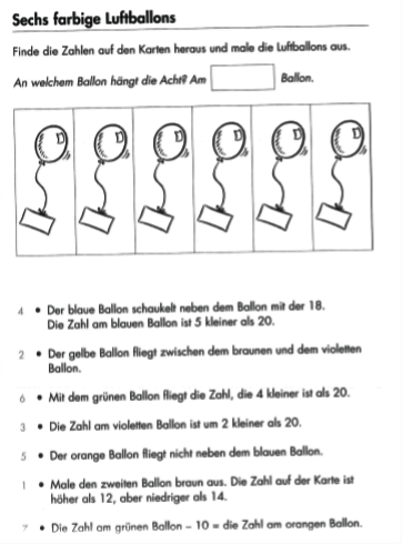 Mathe Logical: Sechs farbige Luftballons - muehlebach1s Webseite!