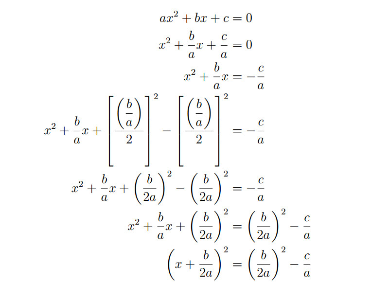 Derivation of the Quadratic Formula - Rob's Private Math Tutoring