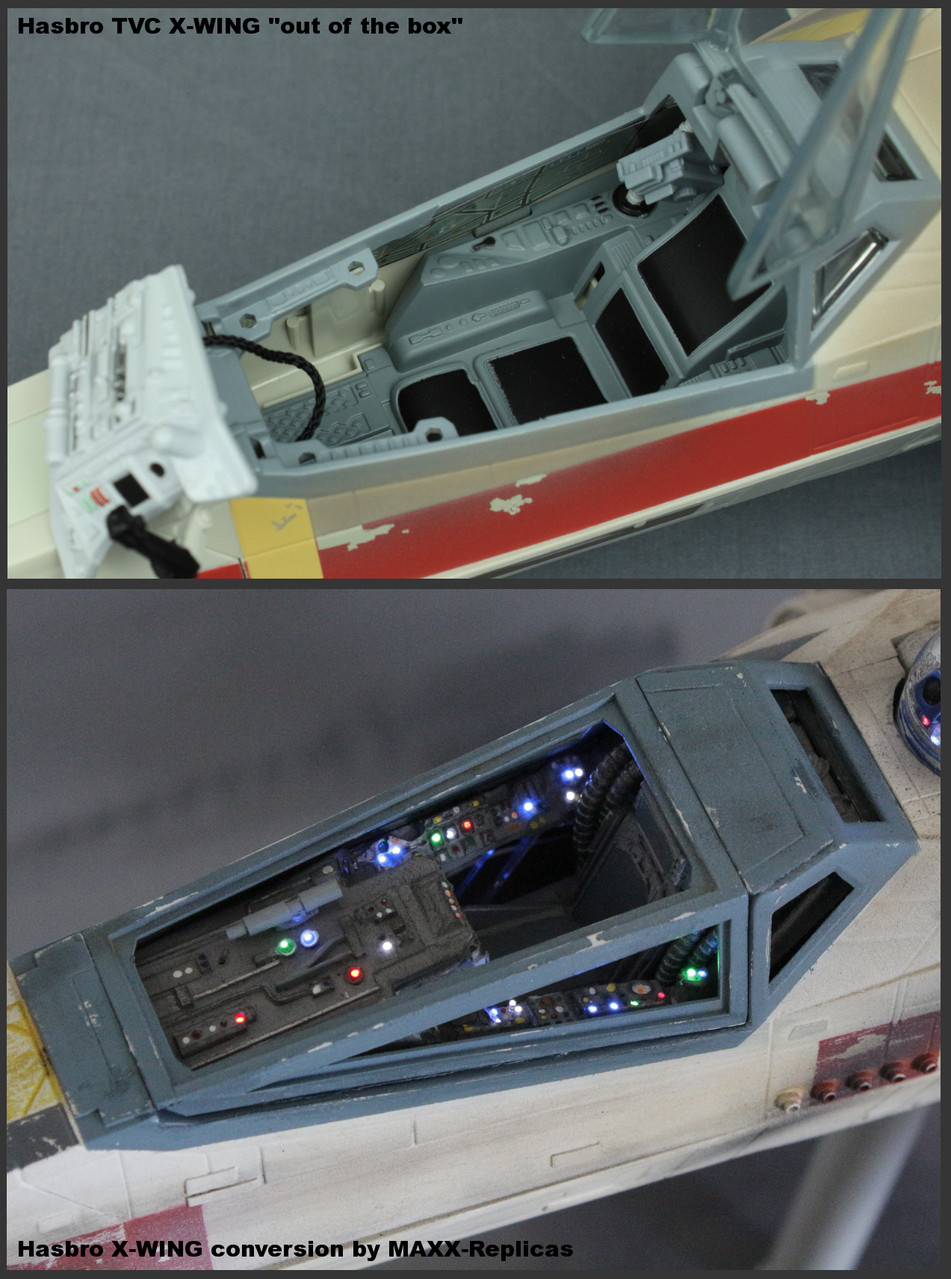 Hasbro X-Wing "out of the box" vs. MAXX-Replicas X-Wing conversion ...