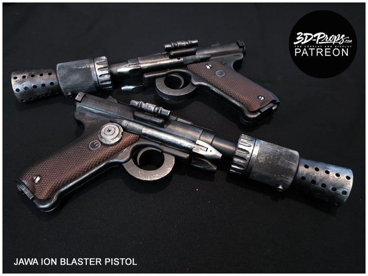 JAWA ION Blaster Pistol - 3D FILES - 3D-PROPS Blasters for display and ...