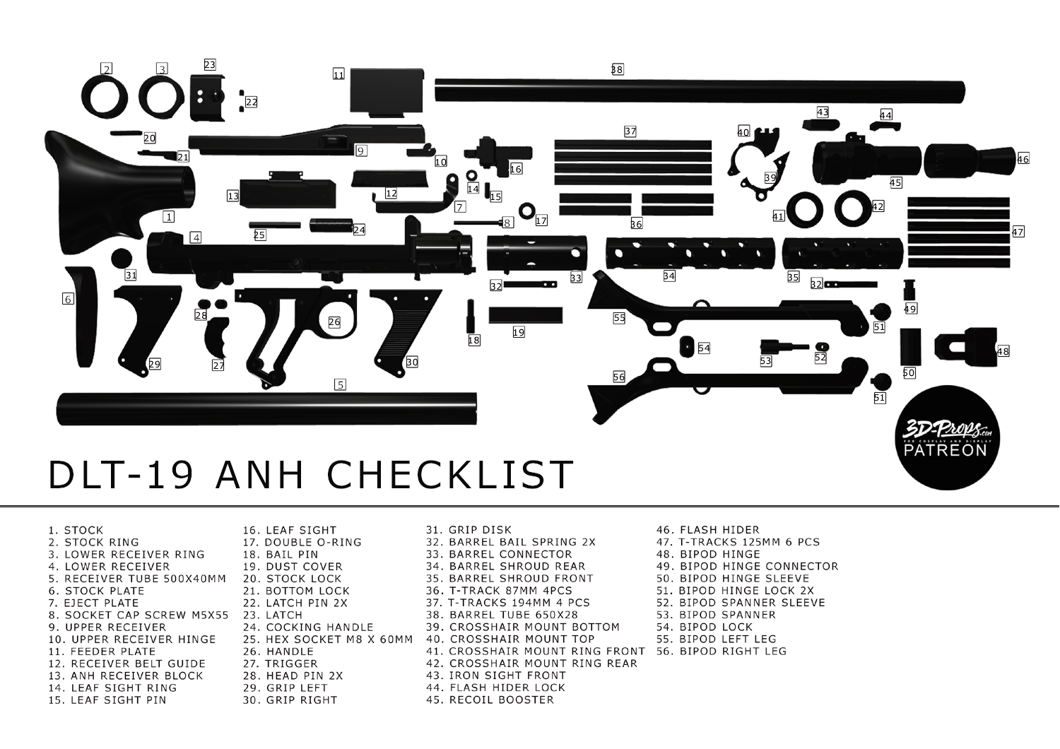 DLT-19 ANH HEAVY BLASTER RIFLE - 3D-PROPS Blasters for display and cosplay.