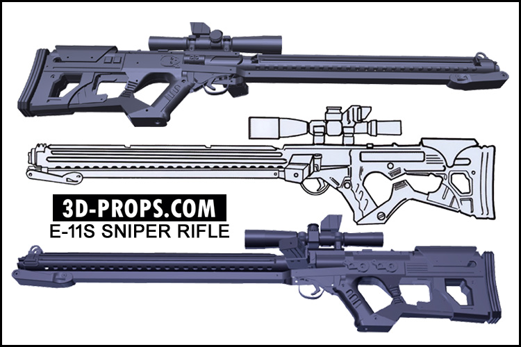 E-11S LRB 3D FILES - 3D-PROPS Blasters for display and cosplay.