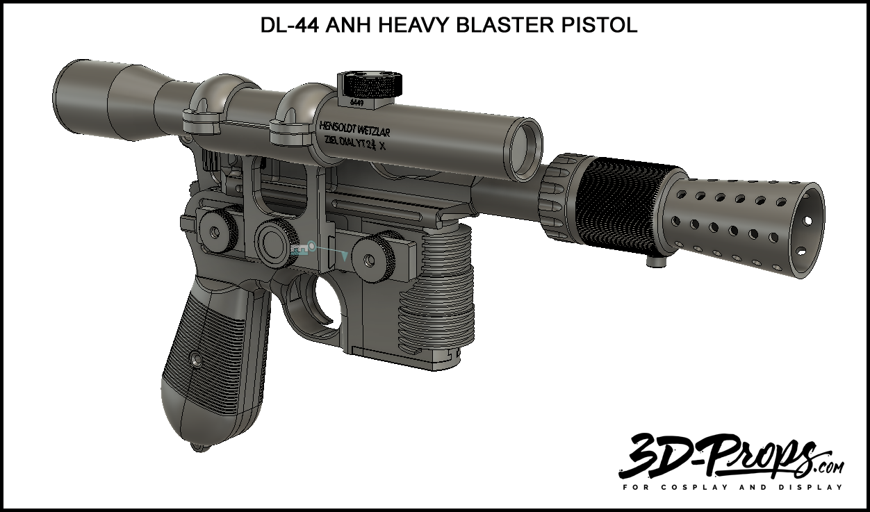 DL-44 HEAVY BLASTER PISTOL - ANH - 3D-PROPS Blasters for display and ...