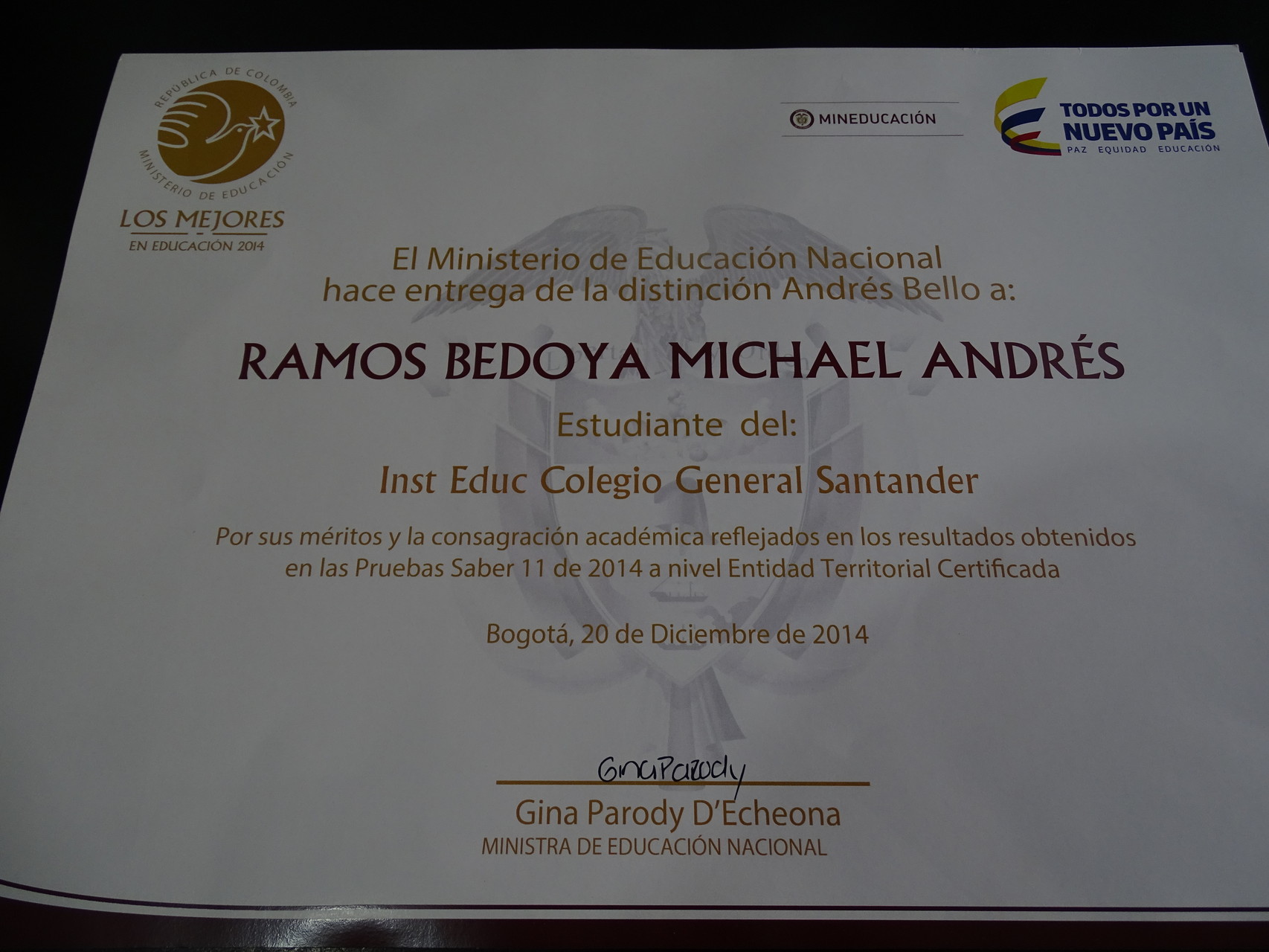 RECONOCIMIENTOS 2014 - Página web estudiantesantanderinosgranada