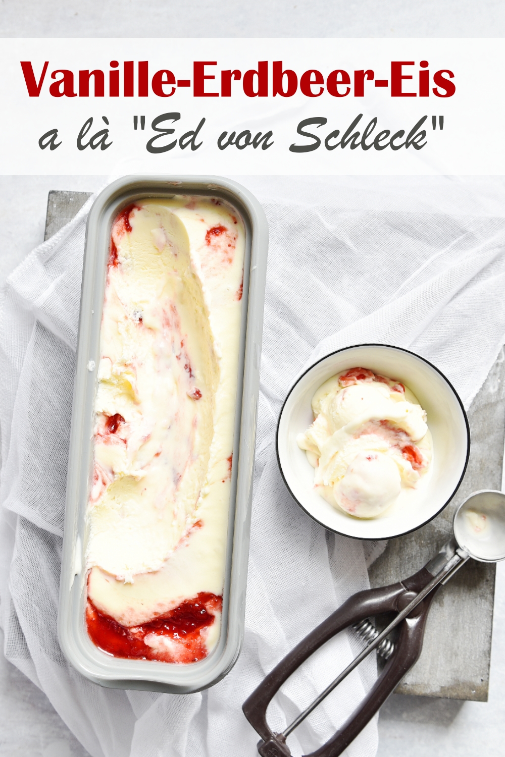 Vanille-Erdbeer-Eis à la "Ed von Schleck". - mix dich glücklich (Thermomix-Rezepte)