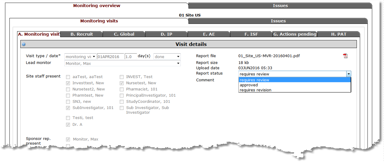 Monitoring Visit Report Tool - triumweb