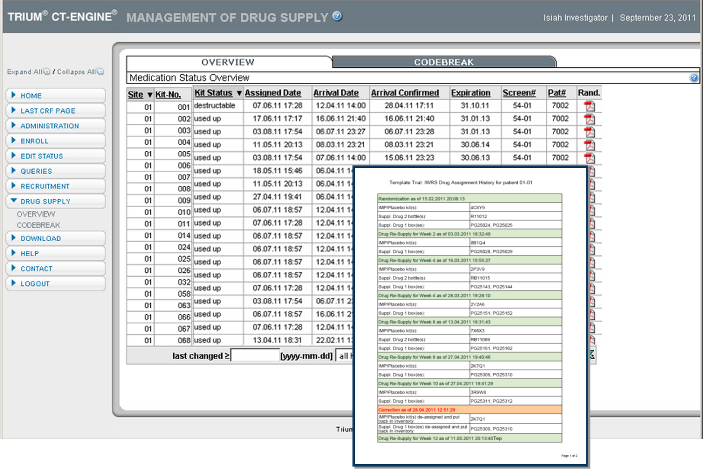 IWRS and Drug Management - triumweb