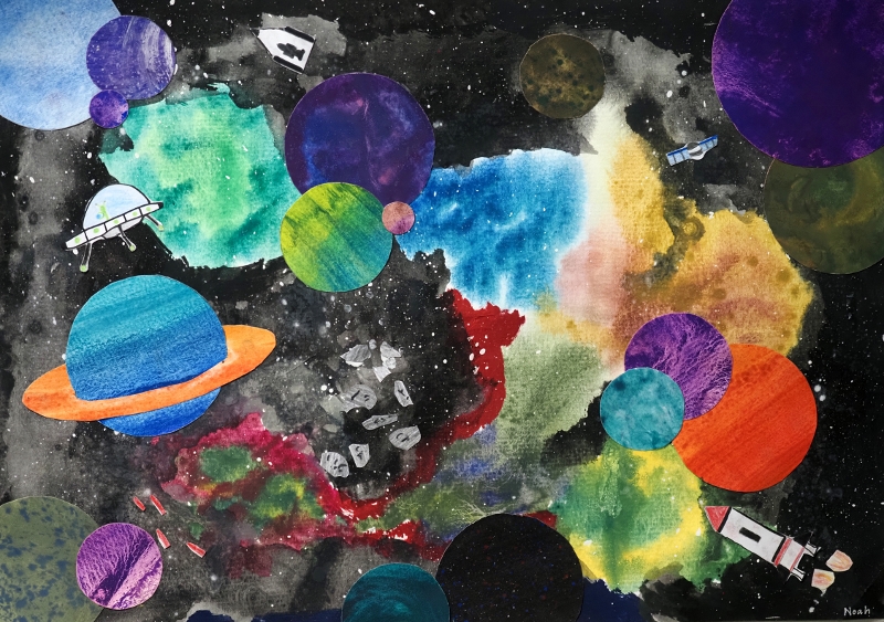 Blick ins Weltall, Bildnerisches Gestalten 5./6. PS - Schule Wauwil