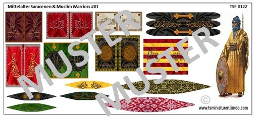 Mittelalter Kreuzzüge - TS Miniaturen Fahnen in 1:72 / 28mm und mehr