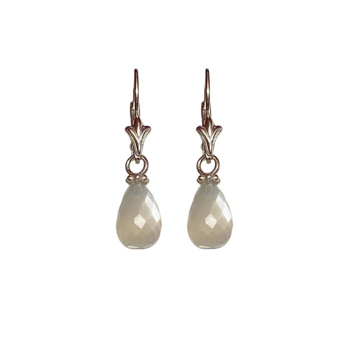 Oorbellen druppel maansteen - Corina Rietveld Sieraden