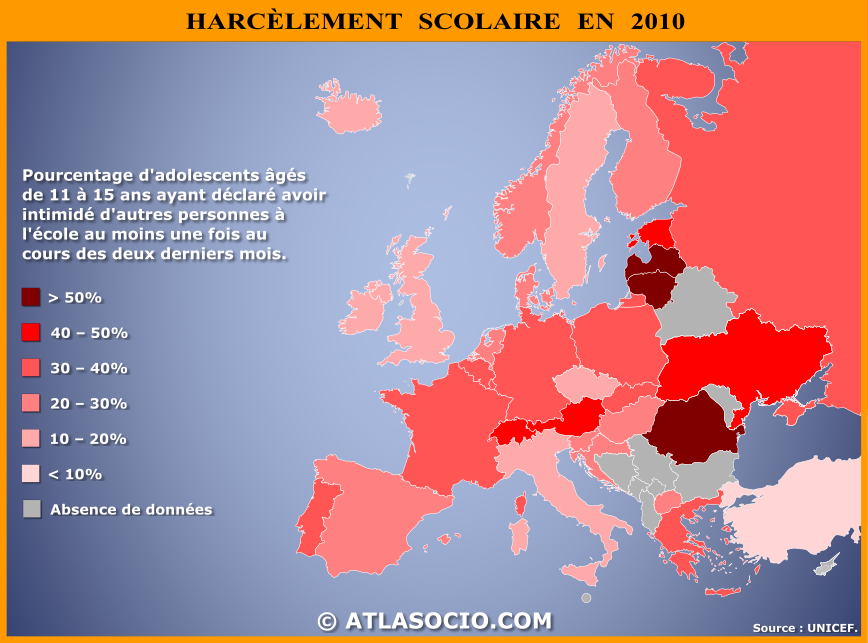 Géographie du harcèlement scolaire : une violence mondiale (1/2) - Site de enseigner-la-geographie