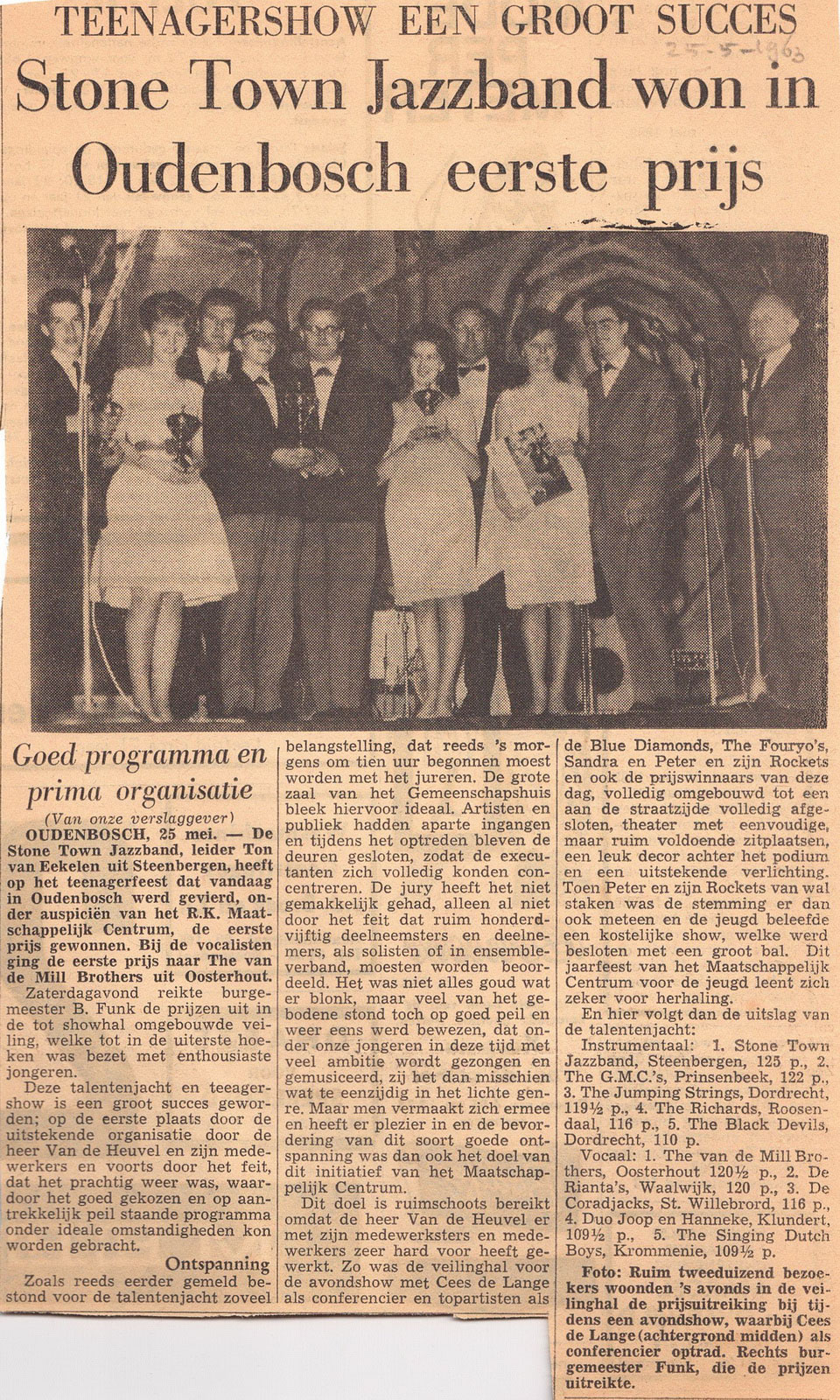 The Stone Town Jazzband (Steenbergen begin jaren 60) - West-Brabants ...