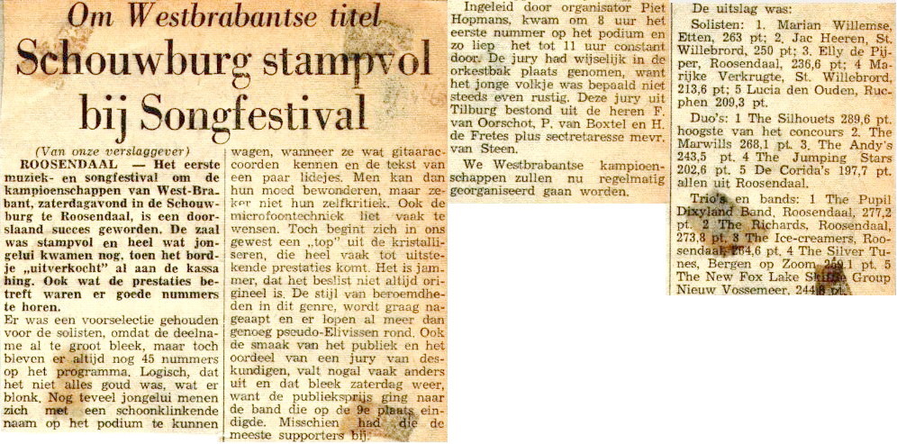 The Silhouettes [duo] (Roosendaal begin 1960s) - West-Brabants 60s Rock ...