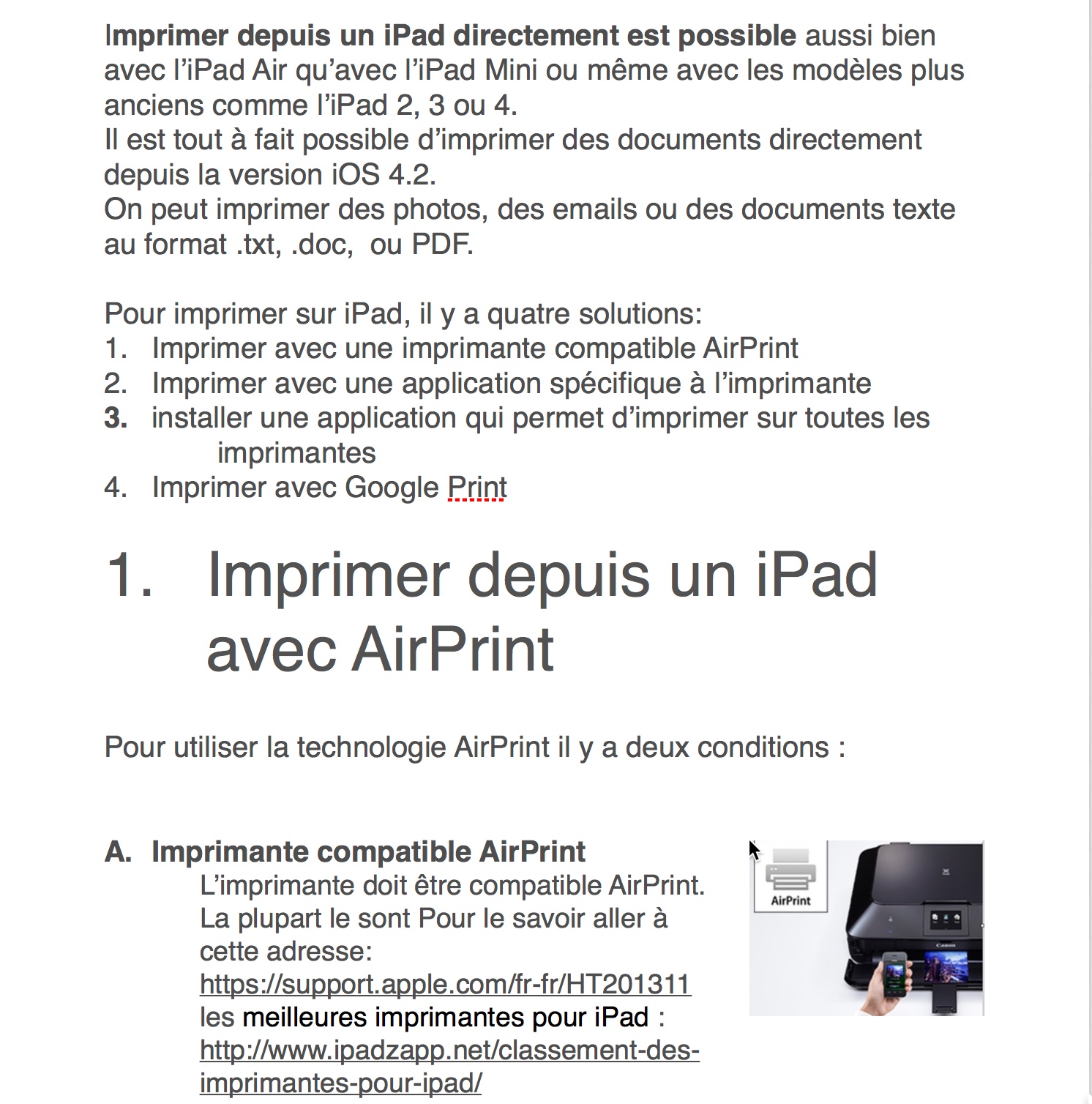 Imprimer depuis un iPad - ORDIMER Imprimer depuis un iPad - ORDIMER