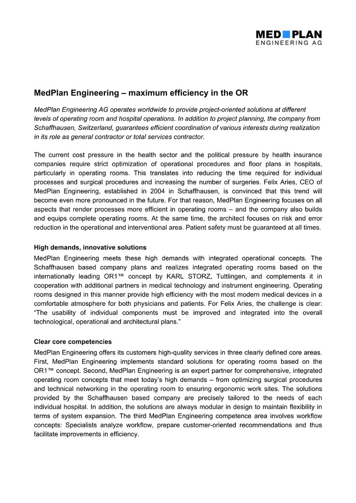 Company - MedPlan Engineering AG