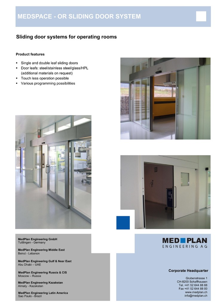 Products - MedPlan Engineering AG
