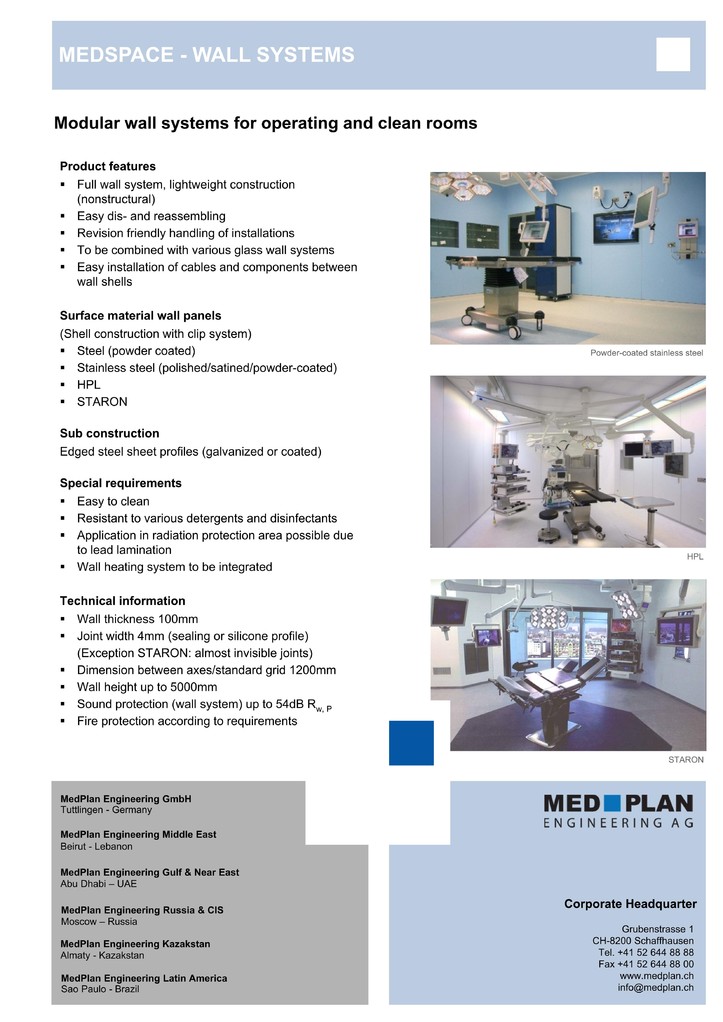 Products - MedPlan Engineering AG