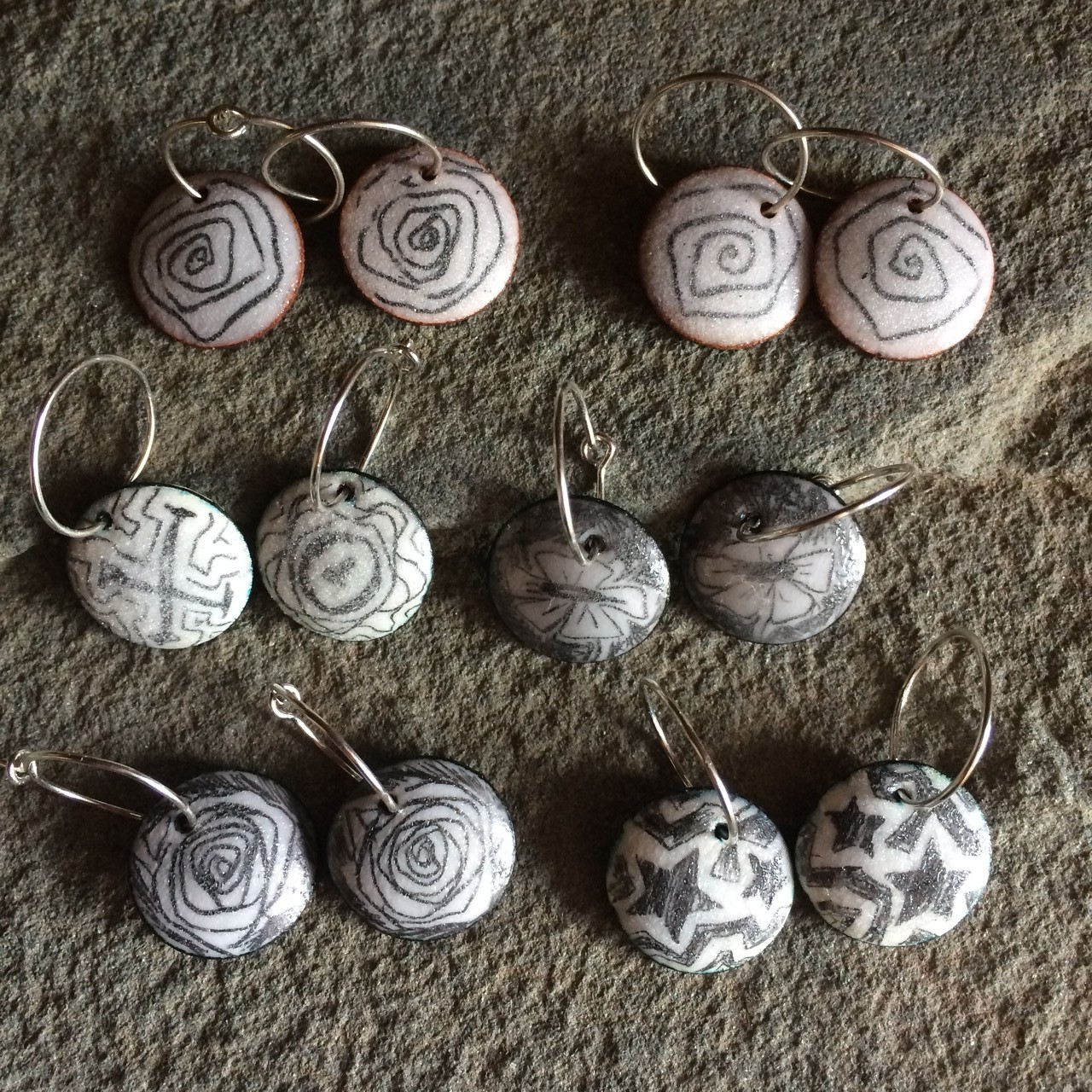 graphite + enamel. - handcrafted jewelry in metal, enamel, and stone