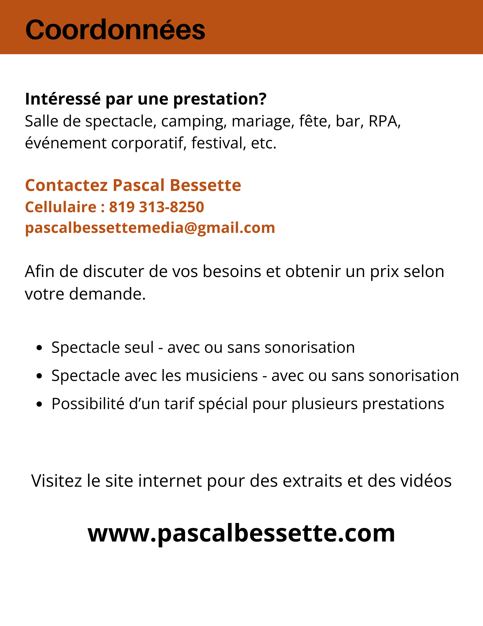 Articles de presse - Pascal Bessette, chanteur country
