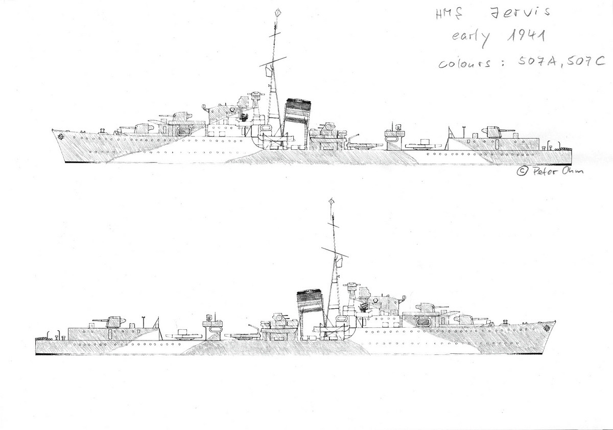 HMS Jervis - 14th Destroyer Flotilla - miniships1250