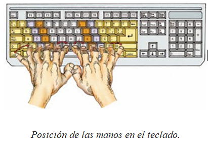 1. RECONOCIMIENTO Y UBICACIÓN DE LOS DEDOS EN EL TECLADO - Informatica