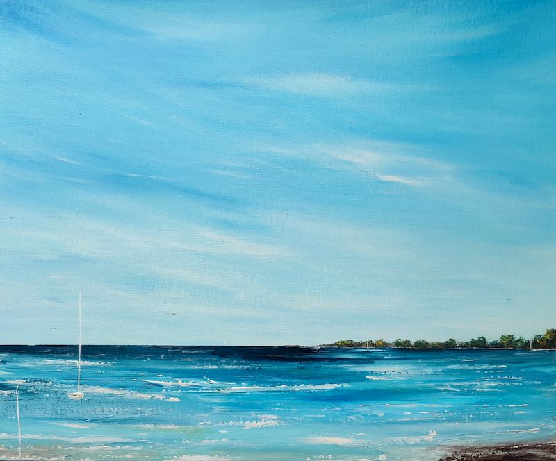 Peinture, balade un soir d'été - Audrey Chal artiste peintre francaise