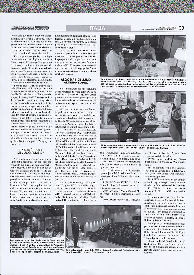 Presse - julio almeida guitar