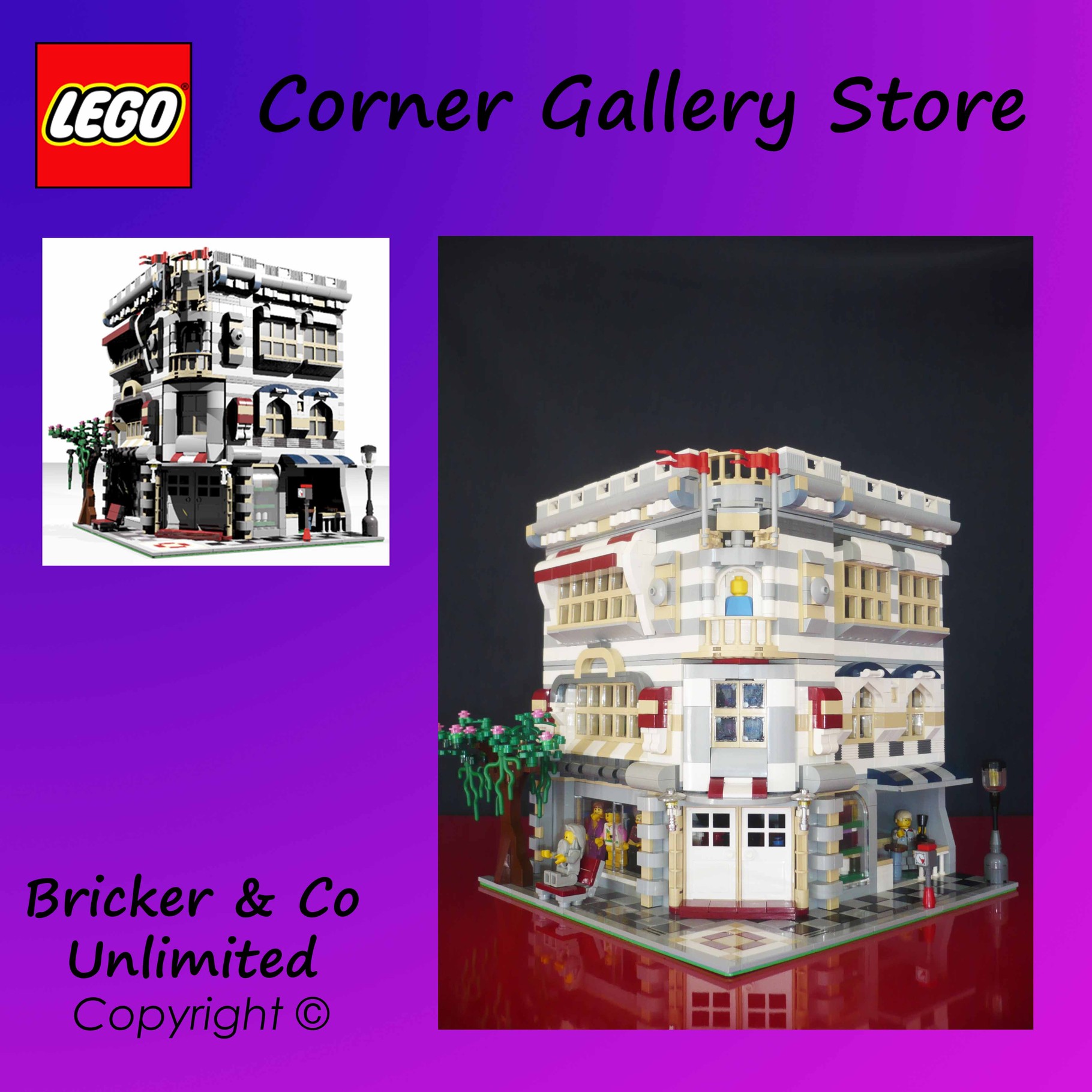 N° 04 - LEGO Modular Corner Gallery Store - Bricker & Co Unlimited