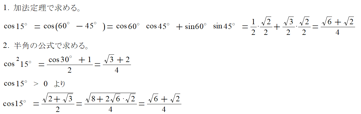 cos15°の解法 - 津曲塾