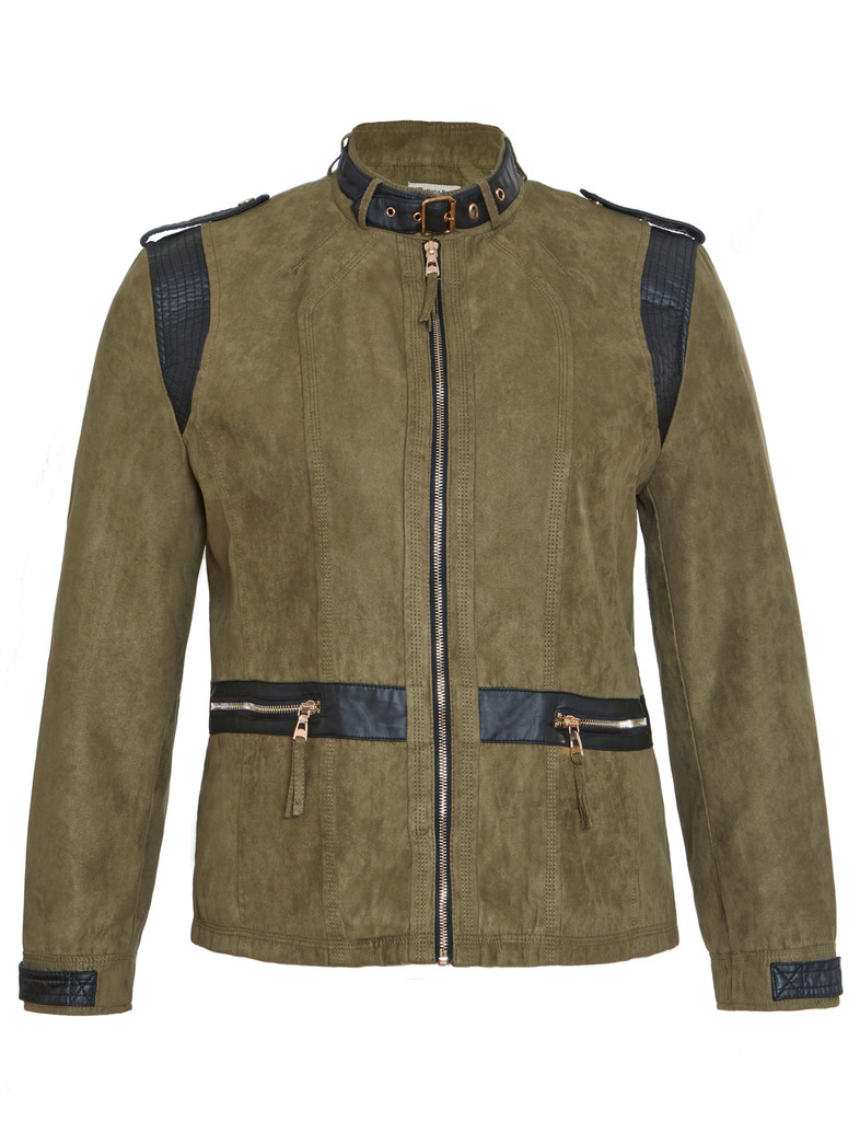Blouson in Wildlederimitation, khaki - Mypepita.com
